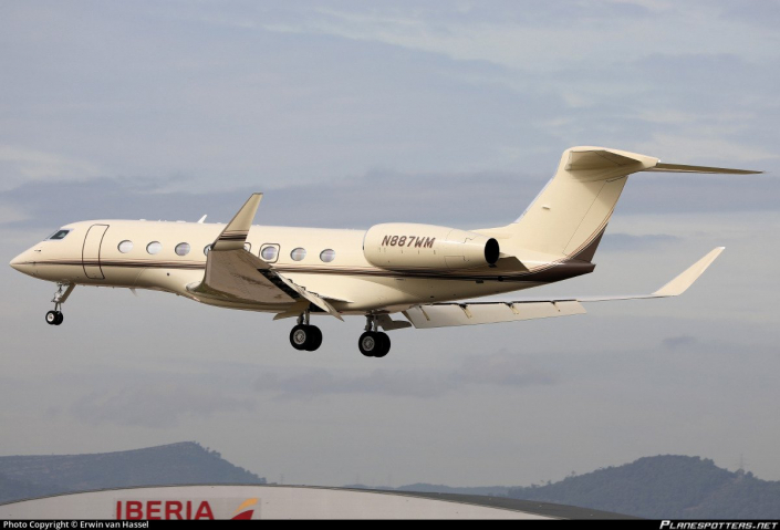 BILL GATES' PRIVATE JET • $70,000,000 • Gulfstream • G650 • N194WM • N887WM