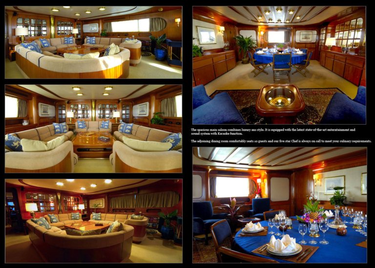 Inside Sailing Yacht BLUE GOLD • Benetti • 1982 • Value $5M • Owner ...