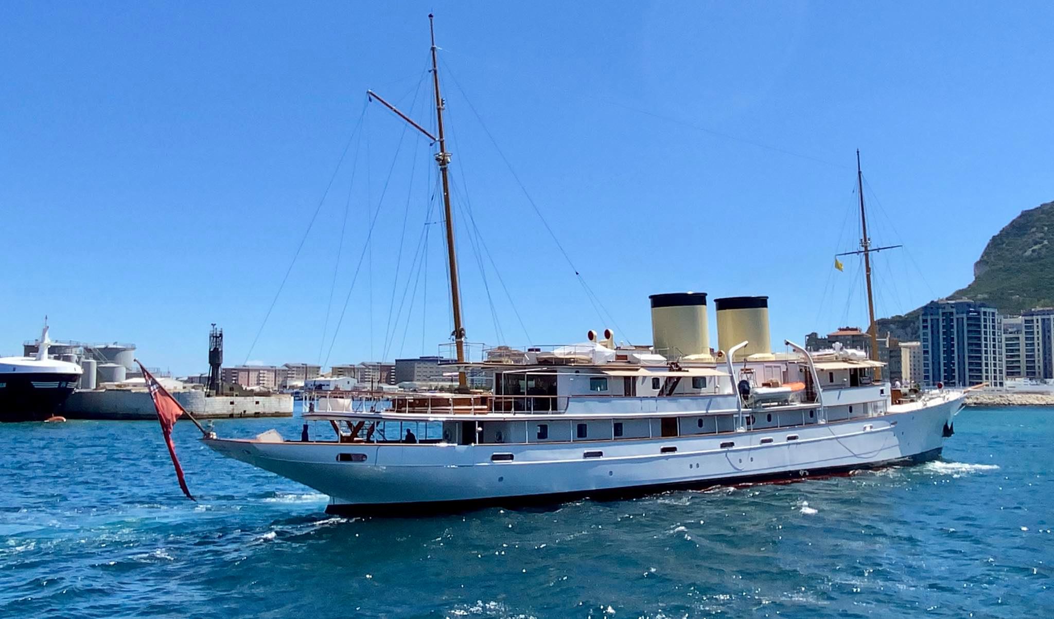Mark Getty's yacht TALITHA in Gibraltar