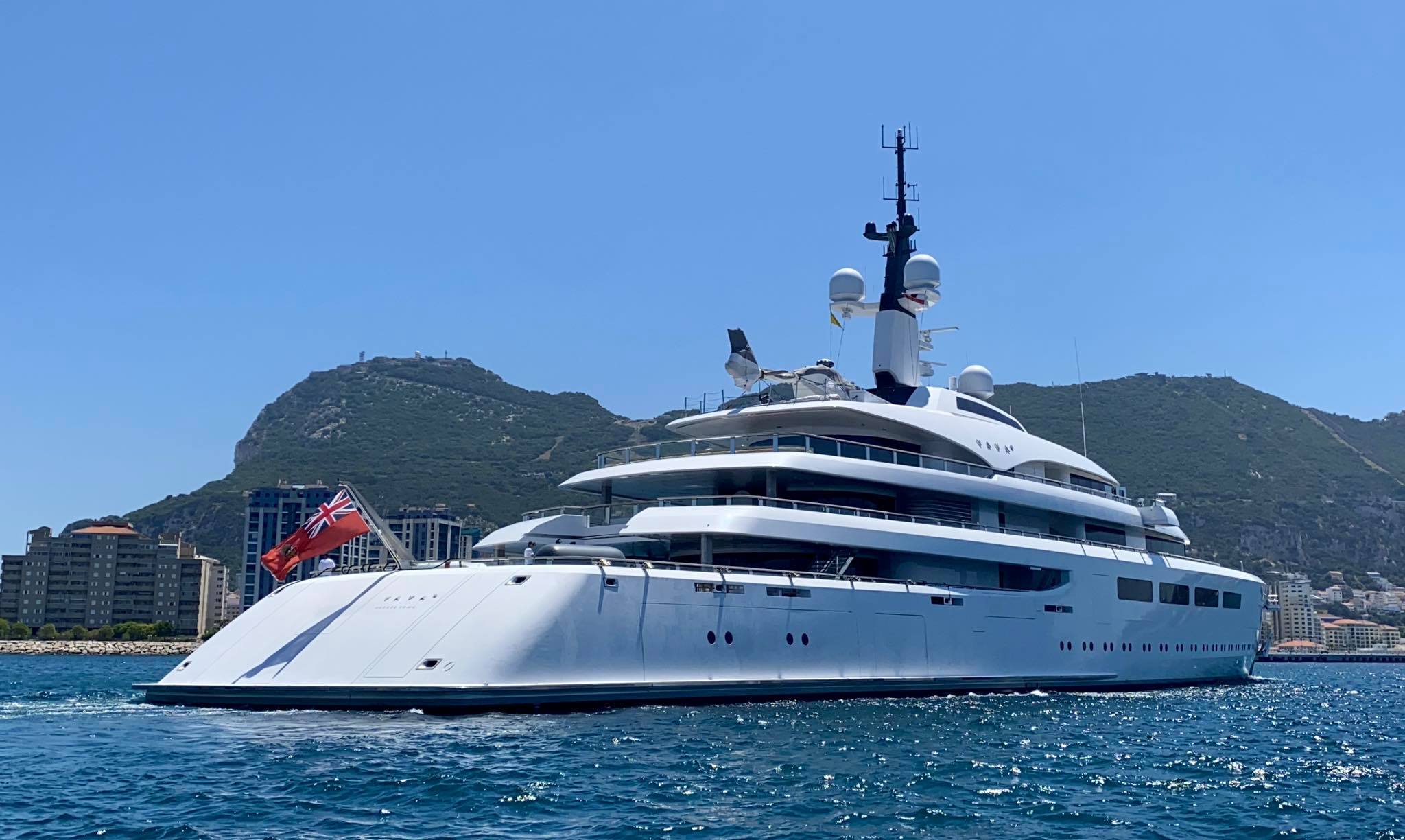 The 96-meter yacht VAVA II in Gibraltar (owned by Ernesto Bertarelli)