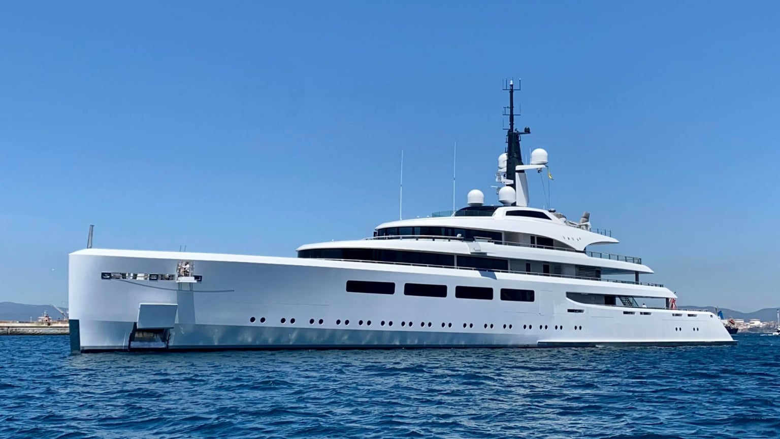 The 96-meter yacht VAVA II in Gibraltar (owned by Ernesto Bertarelli)
