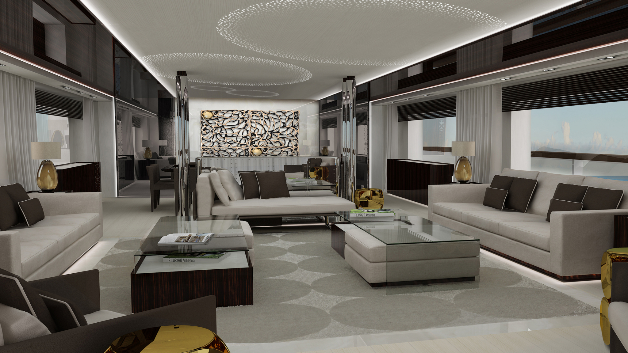 Inside N2H Yacht • Rossi Navi • 2017 • Value $25,000,000 • Owner Kees ...